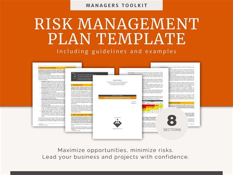 Risk Management Plan Template Fully Editable MS Word Project Risk Assessment PMBOK Etsy