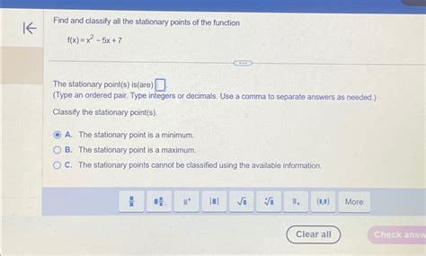 Solved Find And Classify All The Stationary Points Of The Chegg