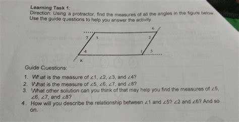 Solved Learning Task 1 Direction Using A Protractor Find The