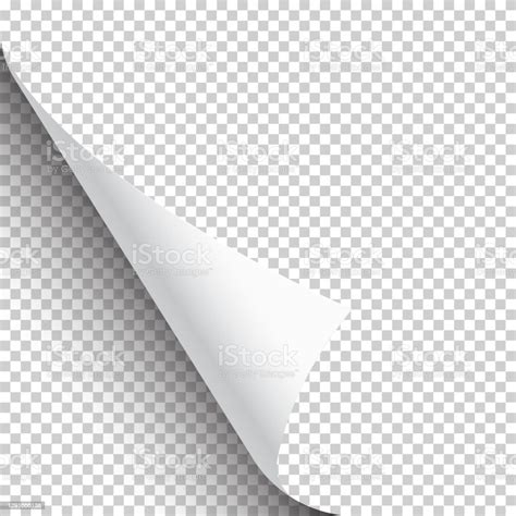 투명한 배경에 그림자가 있는 말린 페이지 코너 용지 한 장 벡터 일러스트레이션 가장자리에 대한 스톡 벡터 아트 및 기타 이미지 가장자리 각도 굽은 Istock