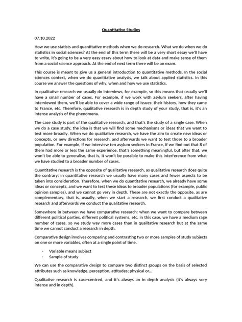 Quantitative Studies Pdf