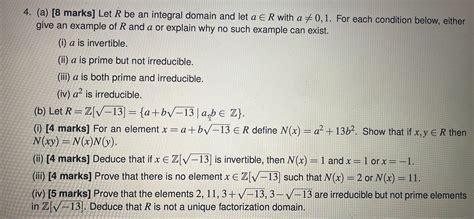 Solved A Marks Let R Be An Integral Domain And Let Chegg