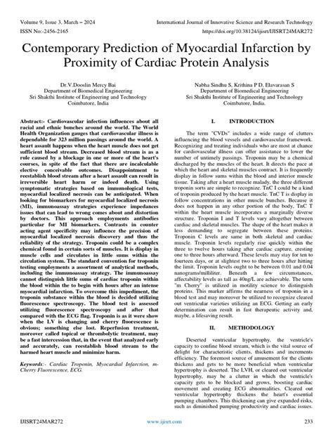 Contemporary Prediction Of Myocardial Infarction By Proximity Of Cardiac Protein Analysis Pdf