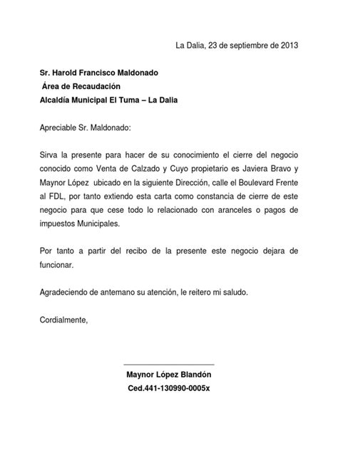 Carta De Cierre De Negociodocx