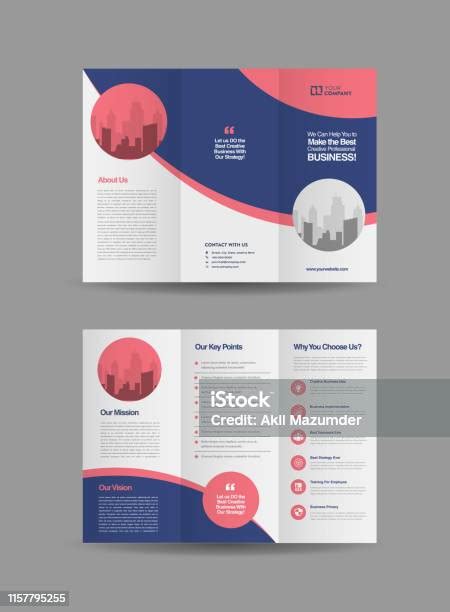 트라이 폴드 브로셔 디자인 3 접힌 브로셔 템플릿 비즈니스 광고 브로셔 3가지 개체에 대한 스톡 벡터 아트 및 기타 이미지