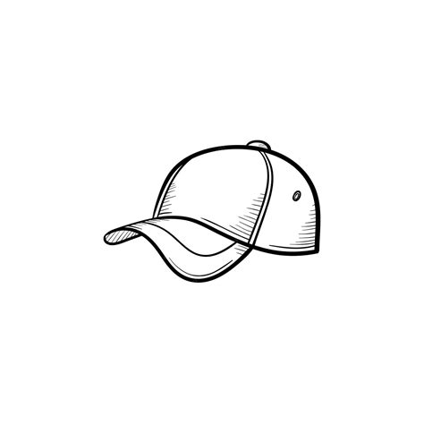 Premium Vector Vector Hand Drawn Baseball Hat Outline Doodle Icon