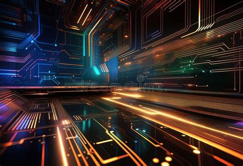 The Dynamic Interface Of Future Tech Innovation Stock Illustration