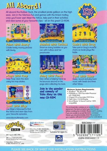 Cbeebies Yoho Ahoy Alle An Bord Bbc Pc Cd Rom Disc In Der Hülle Eur 3 46 Picclick De