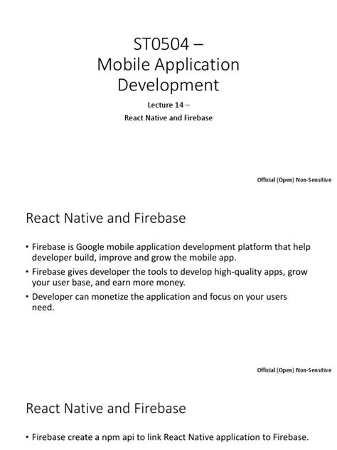 Lesson 14 React Native And Firebase Pdf