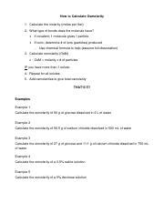 Osmolarity How To Calculate Pdf How To Calculate Osmolarity Calculate The Molarity Moles