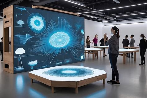 Interactive Art On Projectionmapped Furniture In A Tech Lab With