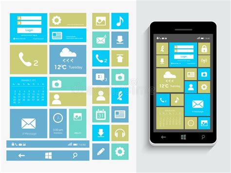 Concept Of Mobile User Interface With Template Stock Illustration