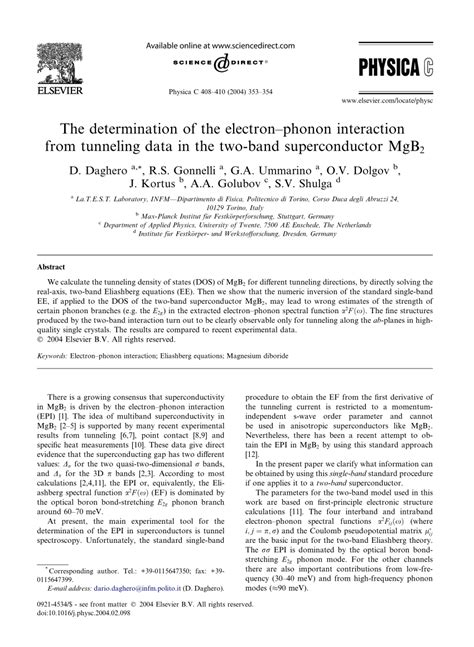 Pdf Can One Extract The Electron Phonon Interaction From Tunneling Data In Case Of The