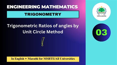 Trigonometric Ratios Of Angles By Unit Circle Method Trigonometry V