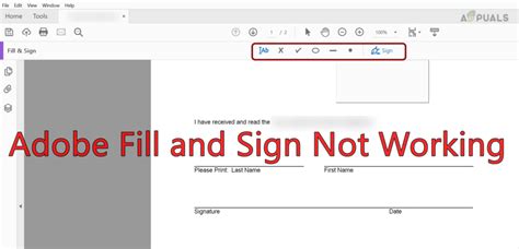 how to fix adobe fill and sign not working