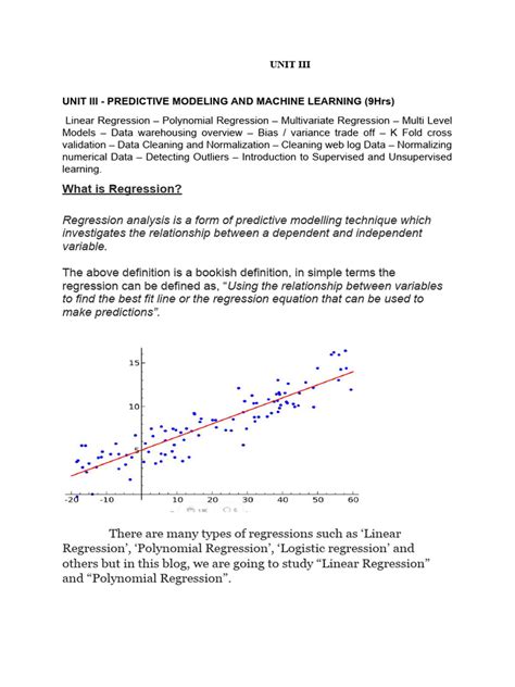 3 unit dspu pdf cross validation statistics regression analysis