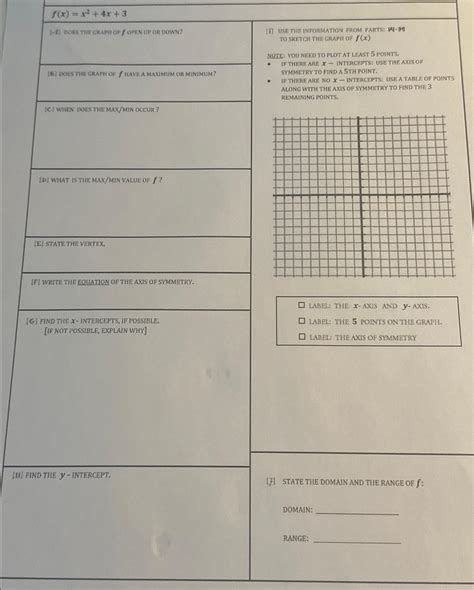 Solved H FIND THE Y INTERCEPT 7 STATE THE DOMAIN AND Chegg Com