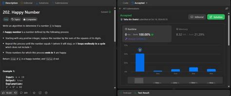 Talha Bin Shahid On Linkedin Leetcode 100daysofcode Problemsolving Algorithms Happynumber C