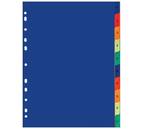 TREELINE A4 Divider PVC Numbered Index 1 To 10 Printed