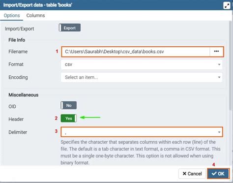 Postgres Export To Csv