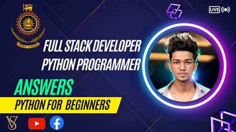 Python For Beginners Answers University Of Moratuwa Youtube