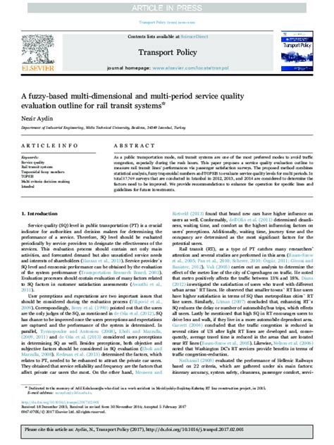 pdf a fuzzy based multi dimensional and multi period service quality