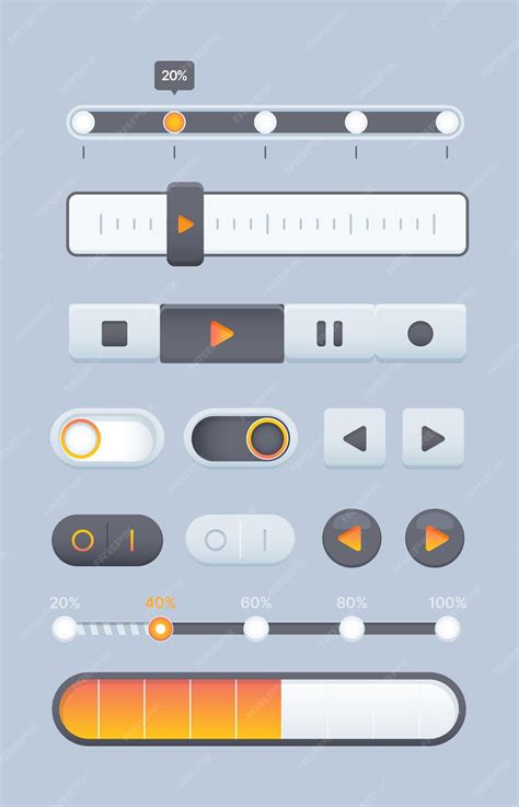 Premium Vector Web Sliders Online Pages Ui Navigation Elements Buttons Dynamic Sliders And