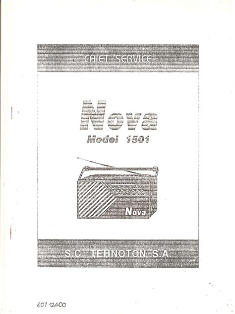 Rr Tehnoton Nova Model 1501 Caiet Service Pdf