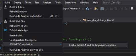 Asp Net How To Use C With Web Site Project Type Stack Overflow