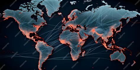 Premium Photo Illustration Of A Global Supply Chain Managed By Neural