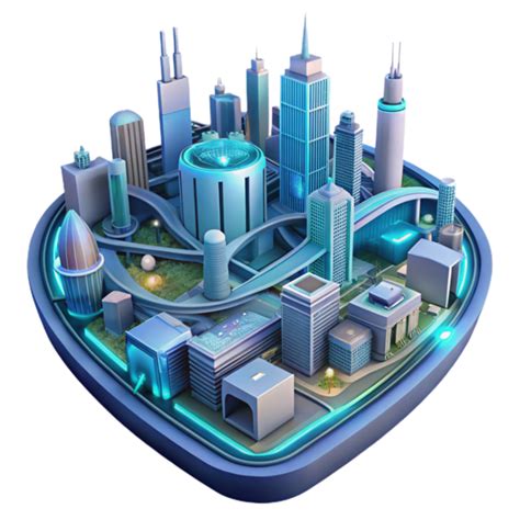 Smart City Futuristic Urban Infrastructure 56411512 Png