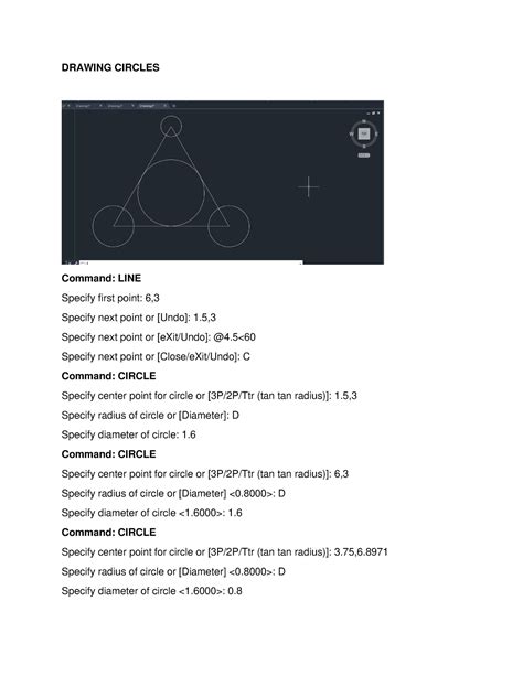 Crawing Circles AUTOCAD DRAWING CIRCLES Command LINE Specify First Point Specify Next