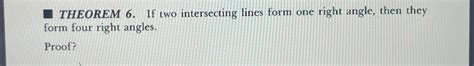 solved theorem 6 ﻿if two intersecting lines form one right