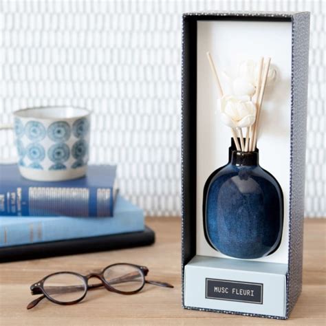 Diffusore In Ceramica Blu Decorazioni Fiori 100 ML NATURAL STONE