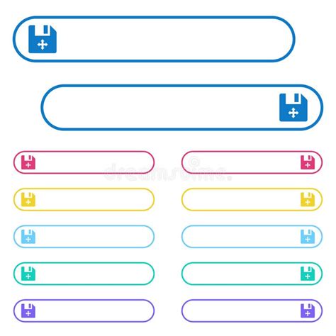 Move File Icons In Rounded Color Menu Buttons Stock Vector Illustration Of Symbols