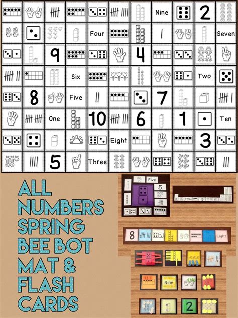 All Numbers 1 10 Bee Bot Mat And Flash Cards All Year Long Bee Bot Mats Beebot Bee