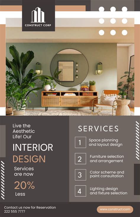 Construction Interior Design Poster Template Edit Online And Download