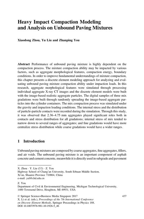 Pdf Heavy Impact Compaction Modeling And Analysis On Unbound Paving