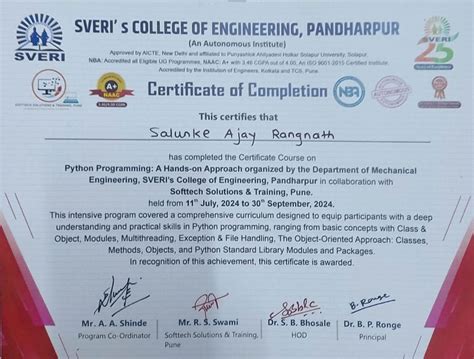 Ajay Salunke On Linkedin Python Certificate Programming