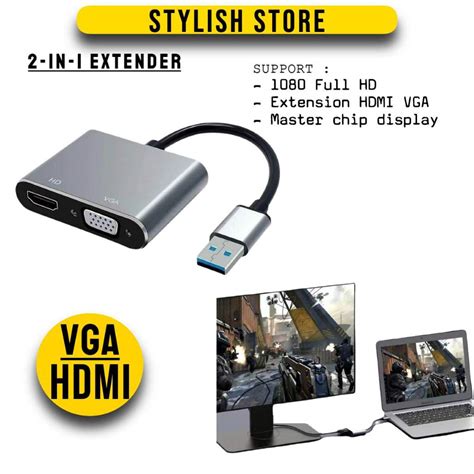 USB Type C To HDTV VGA HDMI Port Hub Female Converter Cable Adapter OTG Computer Laptop
