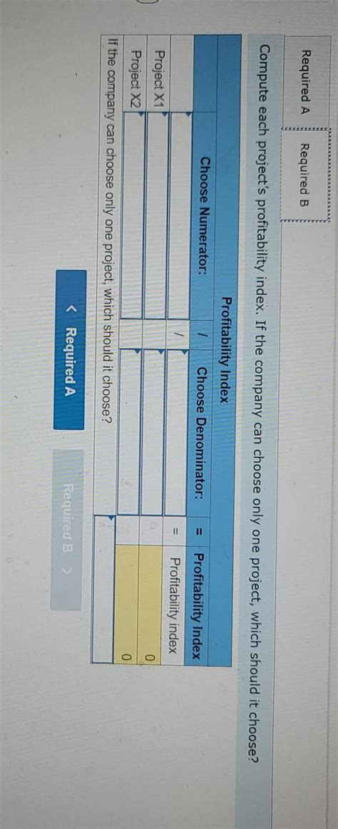 solved required a required b compute each project s net