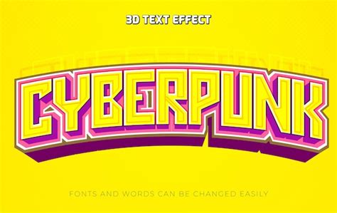Premium Vector Cyber Punk 3d Editable Text Effect Style
