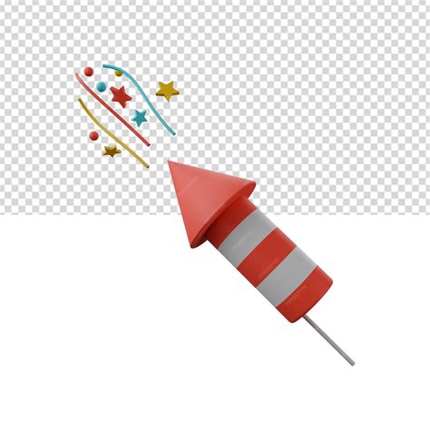 Premium Psd Firework Rocket 3d Illustration Party Firework Rocket