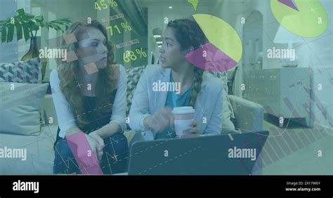Image Of Statistical Data Processing Against Two Diverse Women