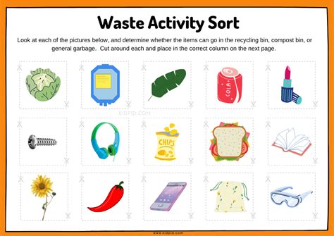 Printable Recycling Sorting Activity Worksheet