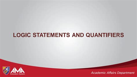 SOLUTION Presentation Logic Statements And Quantifiers Studypool