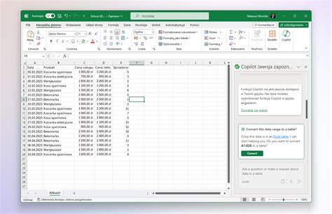 jak działa copilot w excel