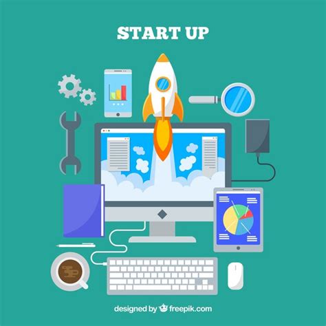 평면 요소와 비즈니스 개념 무료 벡터