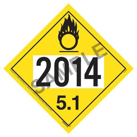 2014 Placard Division 5 1 Oxidizer