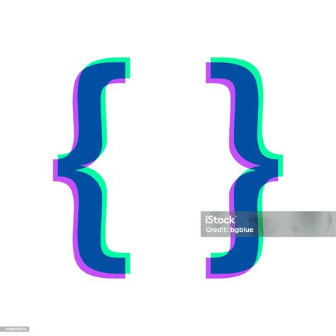 Brackets Symbol Icon With Two Color Overlay On White Background Stock